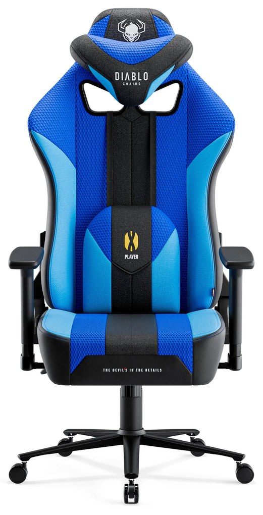 Látková herní židle King Size, modrý-černý: Diablo X-Player 2.0 Frost Black