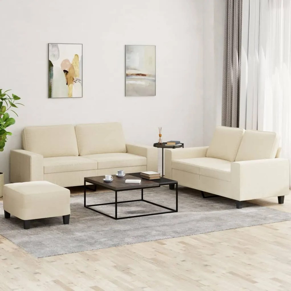3dílná sedací souprava krémová textil 3201892