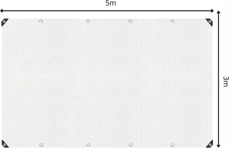 Krycí plachta s oky 3x5 m 100g PE SPRINGOS GA2180 bílá