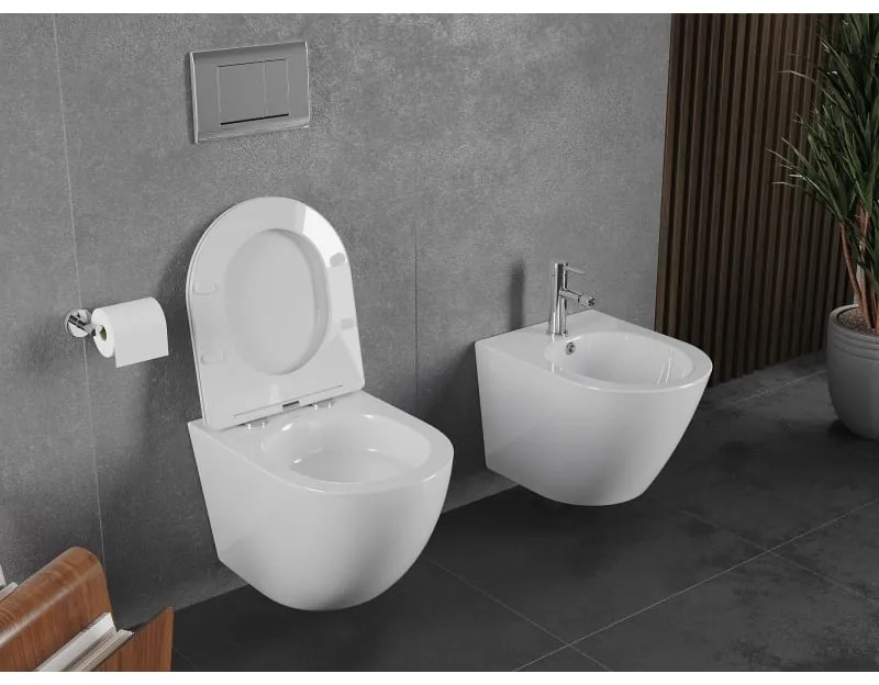 Mexen Lena, závěsná WC mísa 490x360x340 mm, Rimless Tornádo, bílá lesklá, 3322XX00T