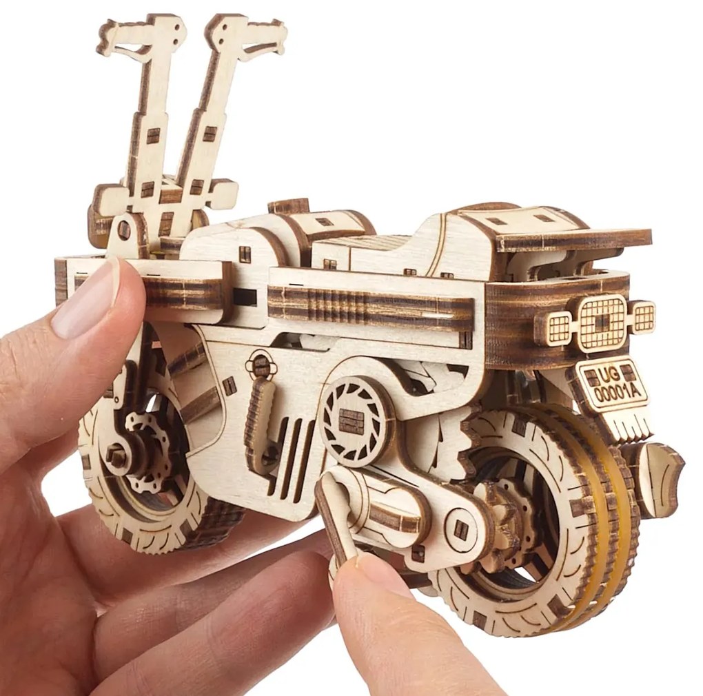 Ugears 3D dřevěné mechanické puzzle Skládací skútr