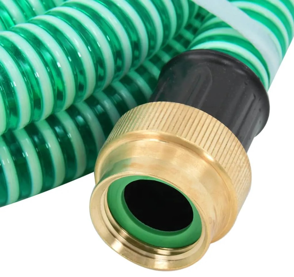 vidaXL Sací hadice s mosaznými konektory zelená 1,1" 15 m PVC