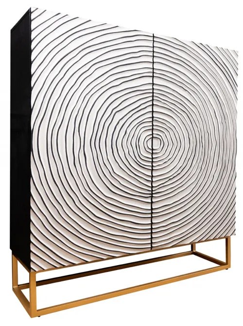 Massive home | Vysoká komoda Zen Circle 120cm  bílá / černá