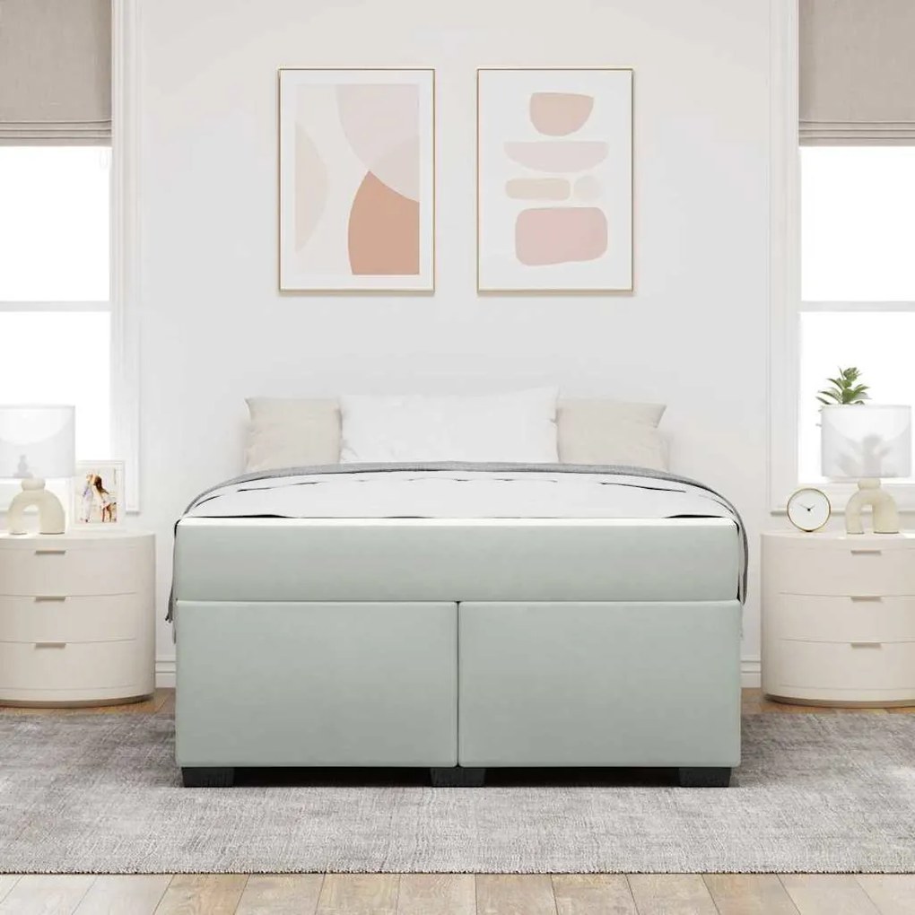Rám postele s matrací Světle šedá 140 x 200 cm textil 3399290