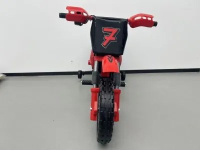 AIYAPLAY Elektrická dětská motorka 12 V se 2 odnímatelnými pomocnými koly, 2 motory, zadní odpružení, hudba, 3 km/h, 3-6 let, červená