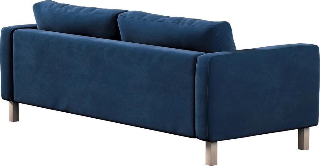 Potah na pohovku IKEA Karlstad 3-místná, nerozkládací, krátký barva tmavě modrá látka lesklé, sametová