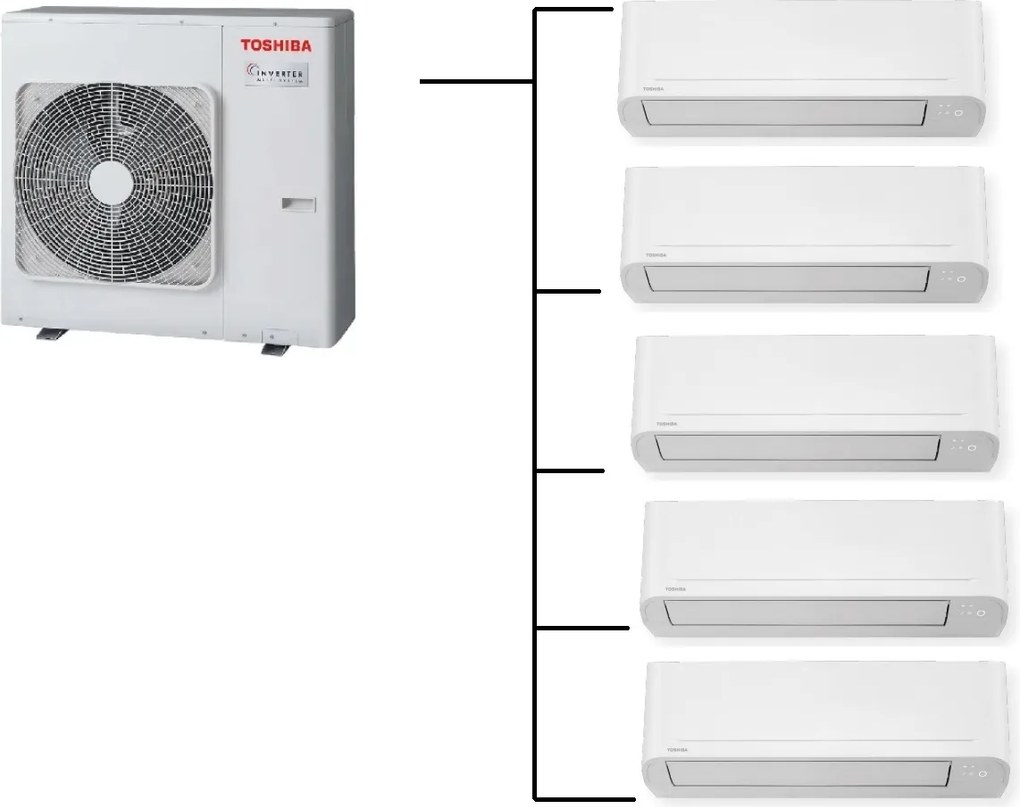 Klimatizace Toshiba Yukai 1+5 ( 2,5kW + 2,5kW + 2,5kW + 2,5kW + 2,5kW. ) Multi-split R32