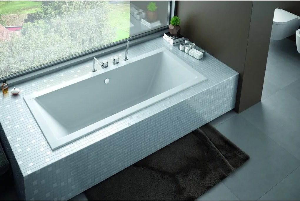 Besco Quadro Slim obdélníková vana 155 x 70 cm akrylát bílá VANQAUD155SLIM new