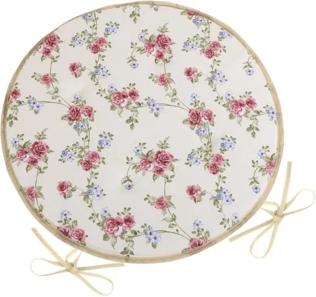 Bellatex Sedák DITA kulatý hladký Béžová,Růžová 40 cm, (průměr)