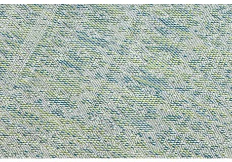 koberec SISAL SION aztécký 22184 Diamanty ploché tkaní zelená / modr velikost 200x290 cm | krásné koberce cz