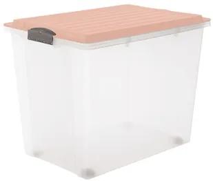 Rotho úložný box COMPACT 70L - růžová