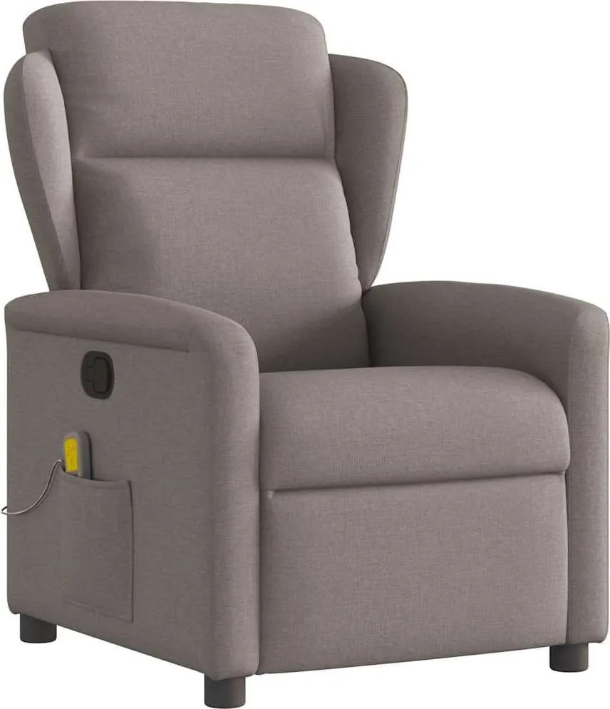 vidaXL Masážní polohovací křeslo textil [4015587] Barva: taupe