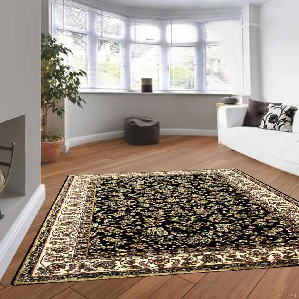 Berfin Dywany, Kusový koberec Anatolia 5378 S (Black), 200x400, černá, kancelář