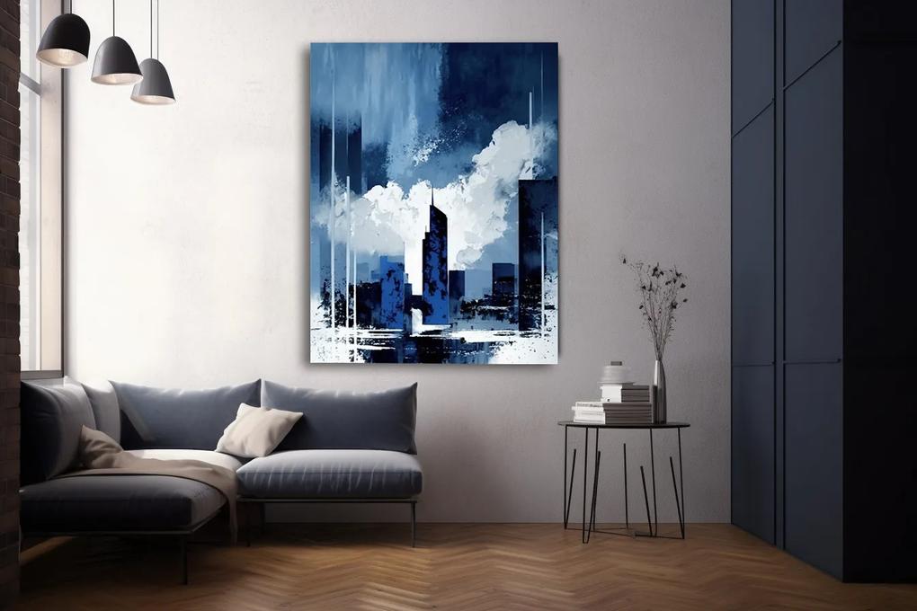Abstraktní obraz modrá civilizace Rozměr: 80 x 120 cm