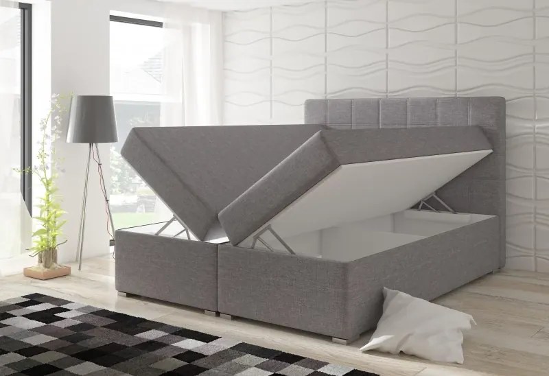 Postel Boxspring Boleria 180x200, fialová (látka - bb 08)