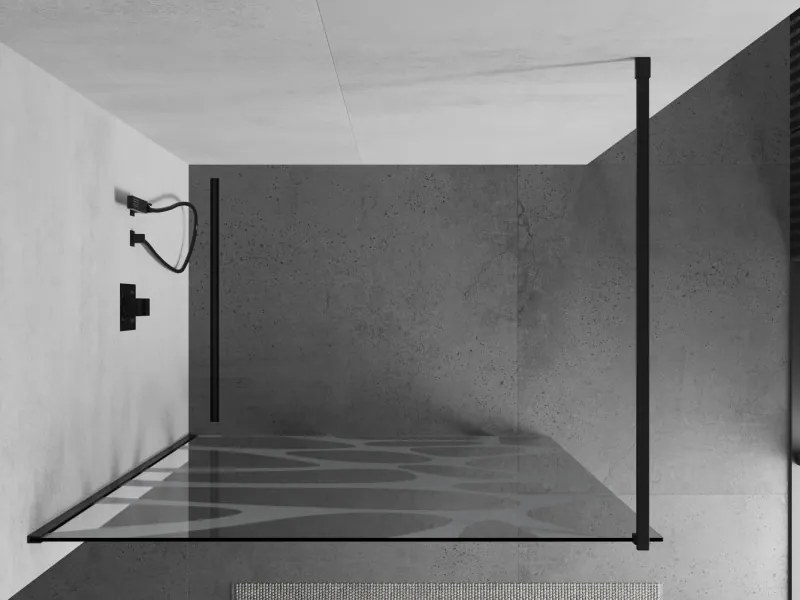 Mexen Kioto sprchová zástěna 70x200 cm 8 mm, černé, bílé provedení, 800-070-101-70-97