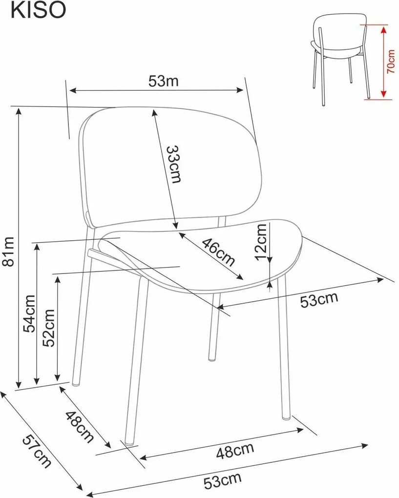 Jídelní židle Kiso - výběr z 5 provedení