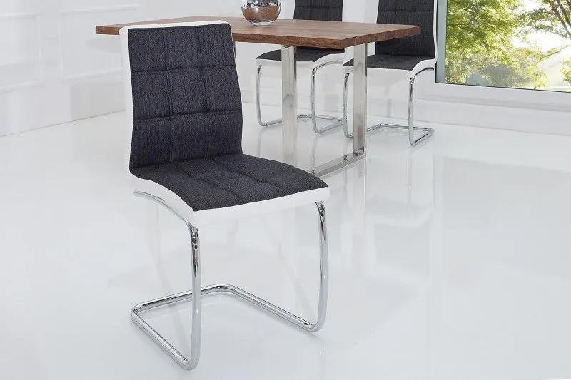 Deflee židle MODENA ANTRACIT WHITE ZDL37984strukturovaná látka, syntetická kůže  46 cm x 93 cm x 56 cm