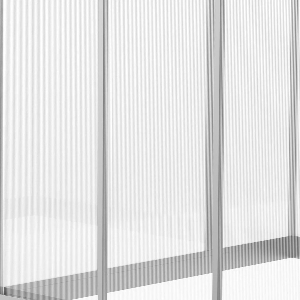 Zahradní skleník Outsunny z hliníku a polykarbonátu 4,6 m² rozměr 2,42D x 1,9Š x 1,95V m s dveřmi na zámek a oknem