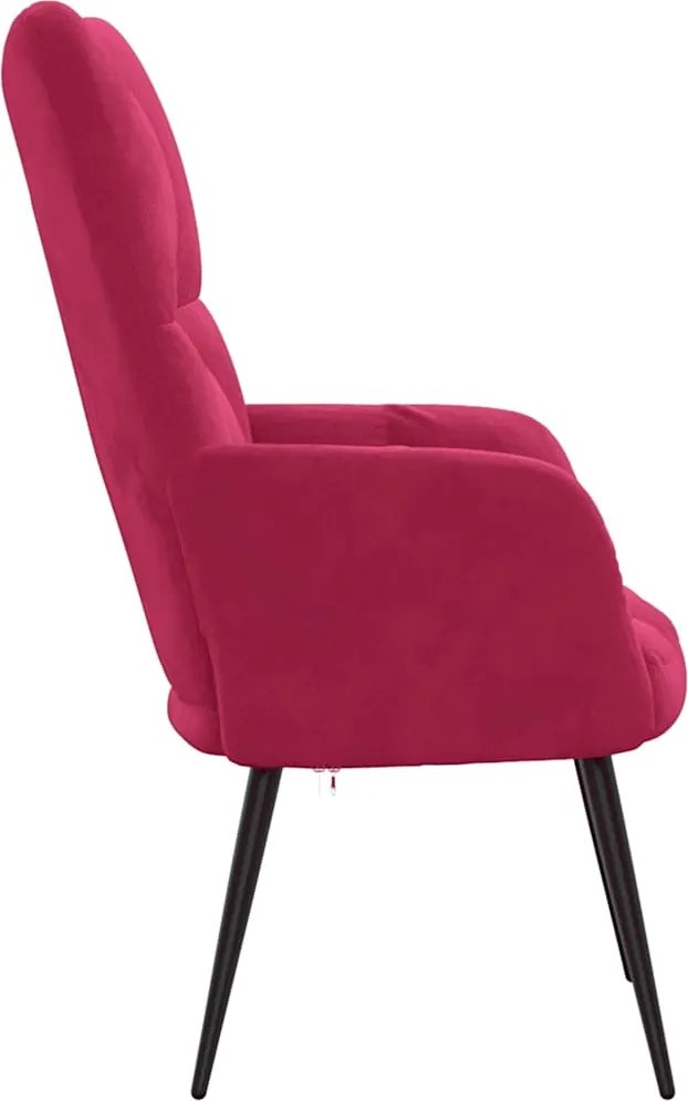 Relaxační křeslo vínové samet 328078