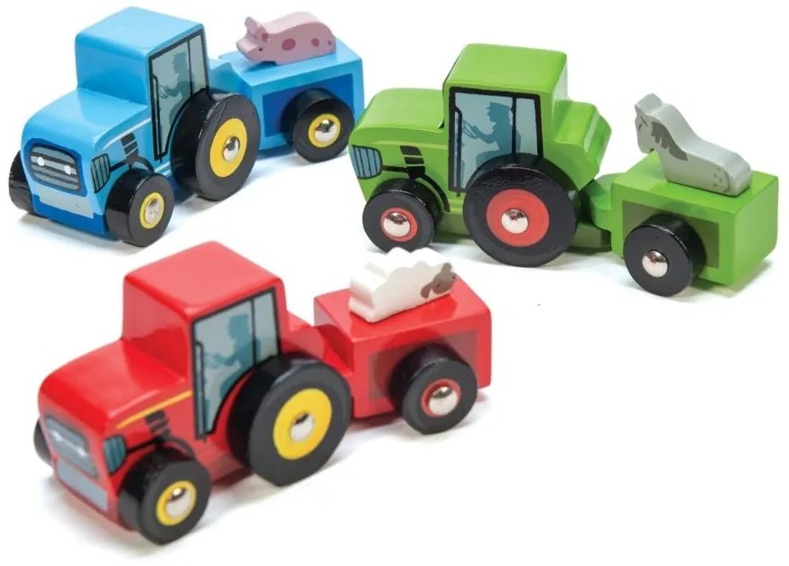 Le Toy Van barevný traktor 1ks zelená