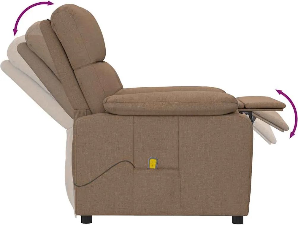 Masážní křeslo hnědé textil 289676
