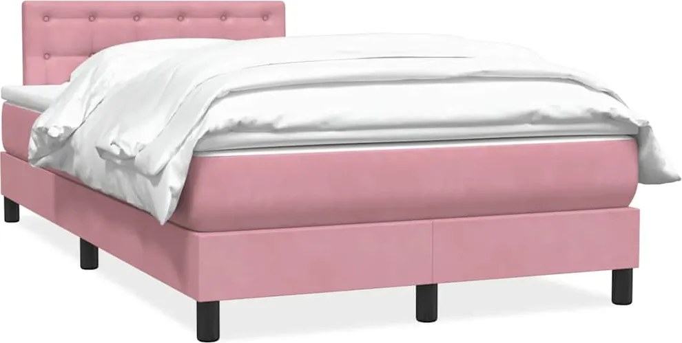 Box spring postel s matrací růžová 120x220 cm samet 3316640