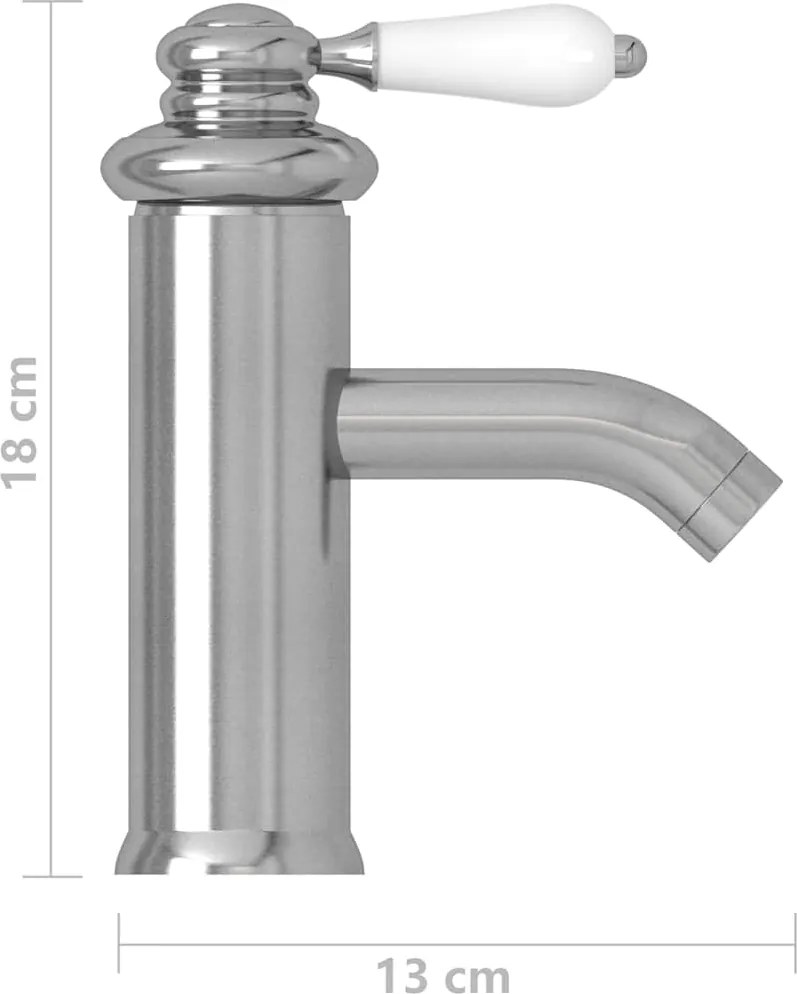 Koupelnová umyvadlová vodovodní baterie stříbrná 130 x 180 mm 149074