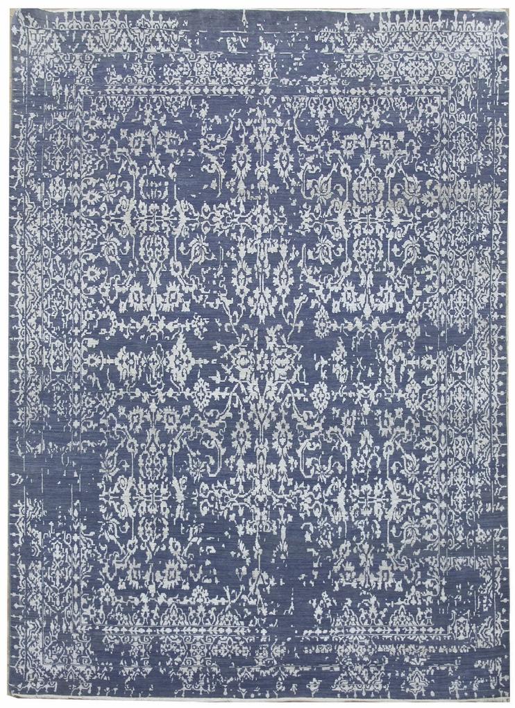 Diamond Carpets koberce Ručně vázaný kusový koberec Diamond DC-JK 1 Jeans blue/silver Rozměry koberců: 245x305