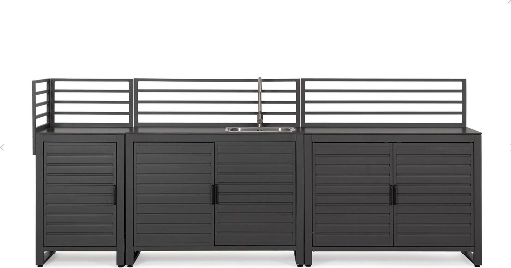 BIZZOTTO Modul zahradní kuchyňské linky s dřezem ANIA antracit 120x62 cm 0790377
