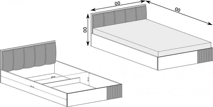 Casarredo - Komfort nábytek Ložnice BARBUS dub artisan/černá (skříň, postel 160, 2 noční stolky)