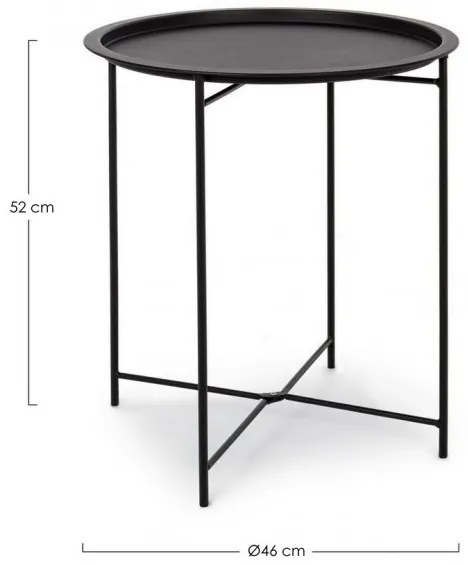 BIZZTTO konferenční černý zahradní stolek WISSANT ø46 cm 0803542AA