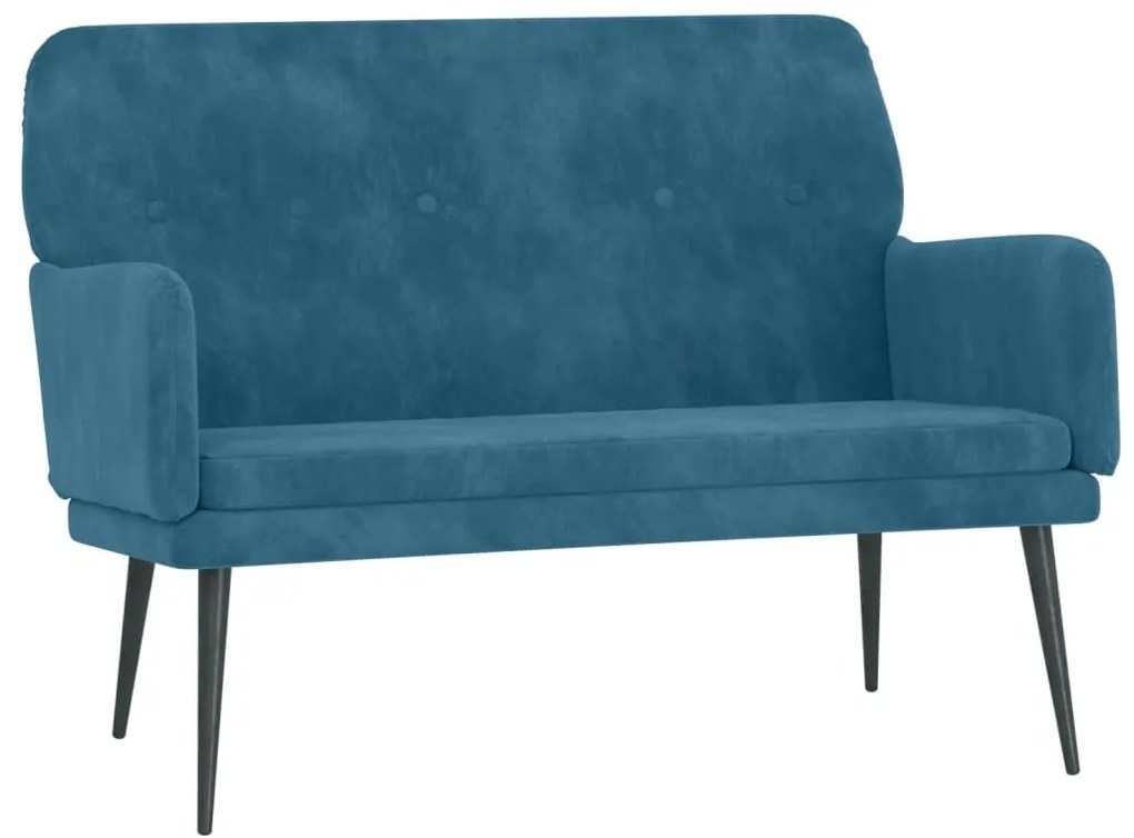Lavice modrá 108 x 79 x 79 cm samet