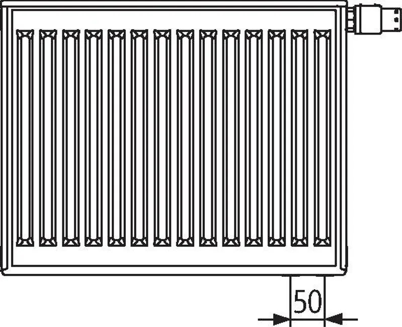 Radiátor Kermi Profil-V FTV 12 pravý 500 x 500 mm, 532 W, bílý