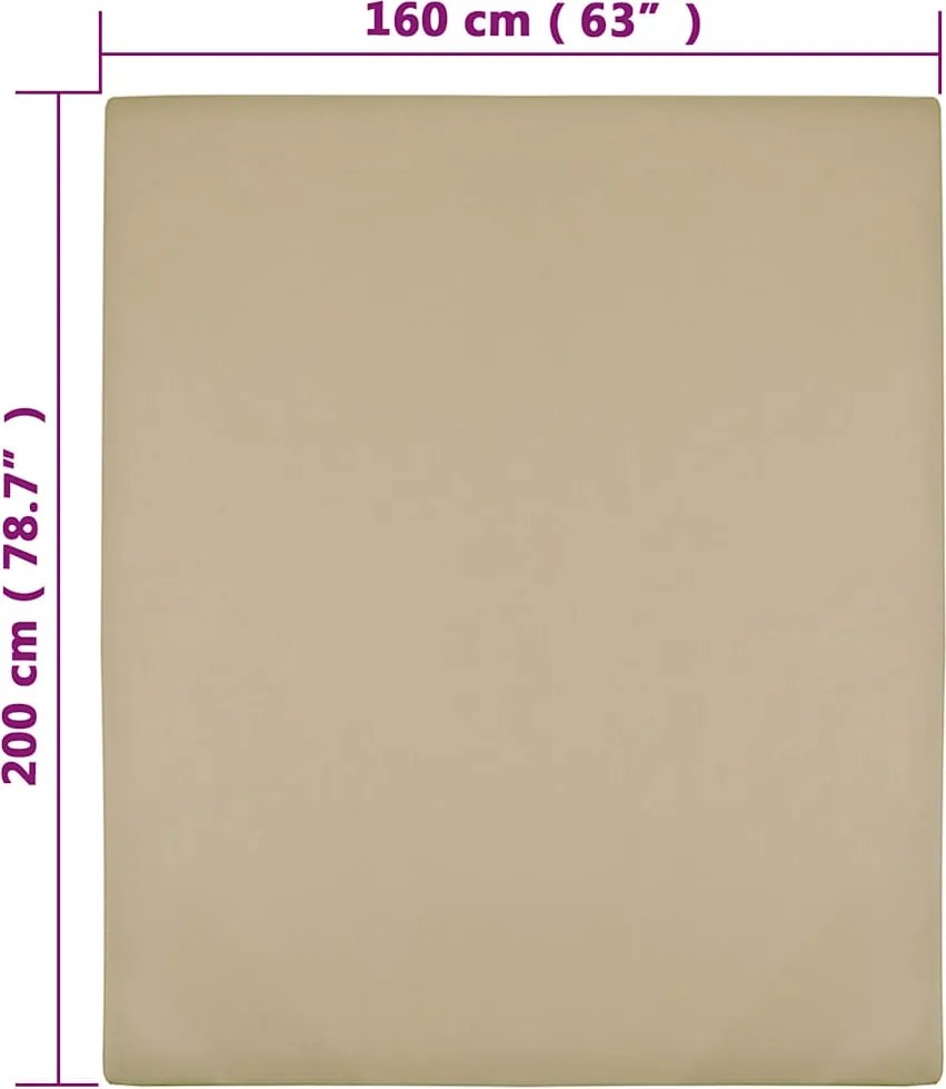 Jersey prostěradla 2 ks taupe 160x200 cm bavlna 136227