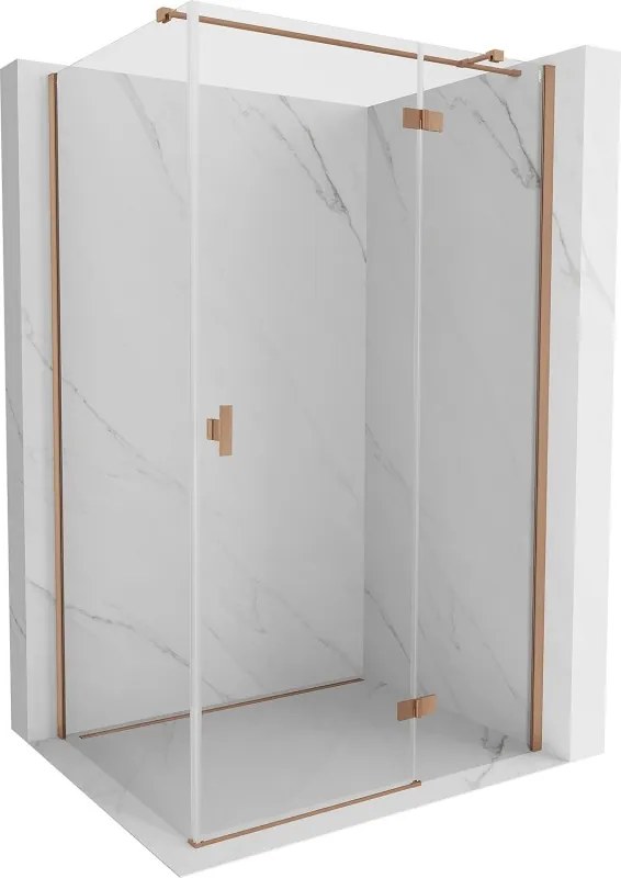 Mexen Mist HT, sprchový kout s výklopnými dveřmi pravý 80 x 100 cm, čiré sklo, měděná matná, 8A5T-080-100-65-00-P