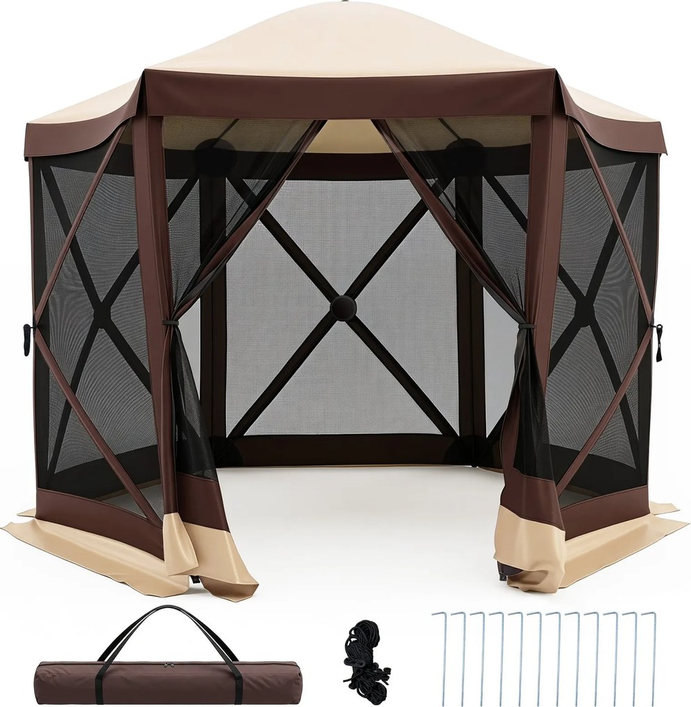 Costway Vyskakovací pavilon pro 4-6 lidí skládací pavilon s 6 moskytiérou