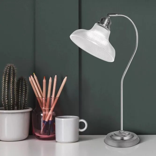 Searchlight EU7180SS Stylová stolní lampa BISTRO žebrované sklo Biano.cz