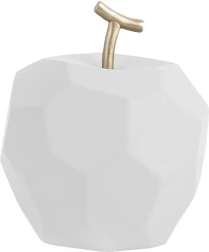 Time for home Bílá betonová dekorace Origami ve tvaru jablka