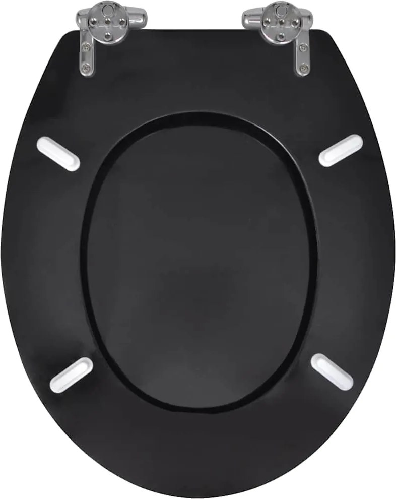 WC sedátka s funkcí pomalého sklápění 2 ks černá MDF 275905