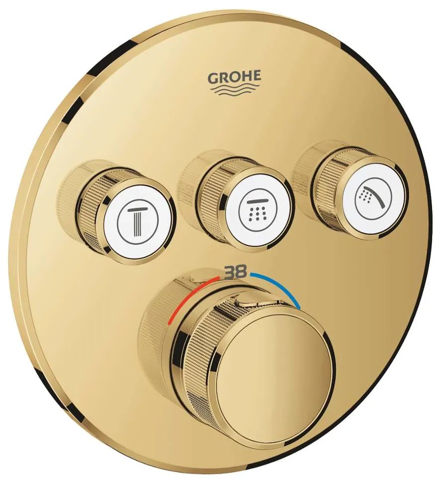 Grohe Grohtherm SmartControl - Termostatická sprchová podomítková baterie, 3 ventily, Cool Sunrise 29121GL0