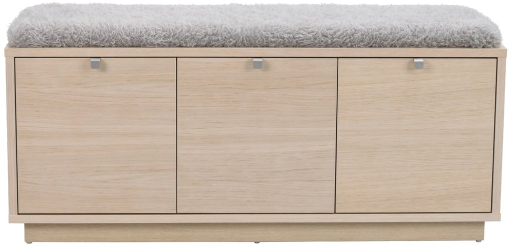 Rowico světle hnědá lavice s úložným prostorem CONFETTI a šedým sedákem 106 cm 103768