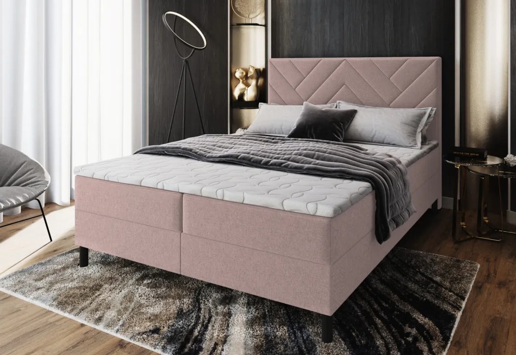 Expedo Čalouněná postel boxspring ROKOS + topper, 180x200, monolith 37