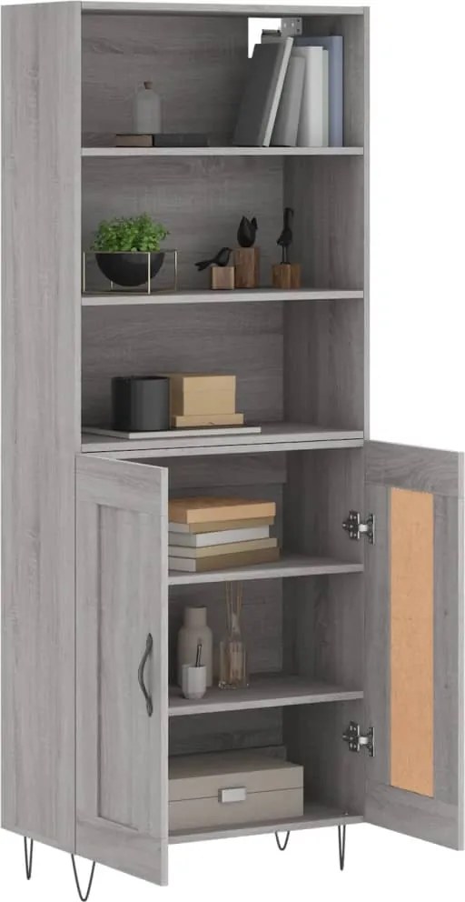 Skříň highboard šedá sonoma 69,5 x 34 x 180 cm kompozitní dřevo 3189955