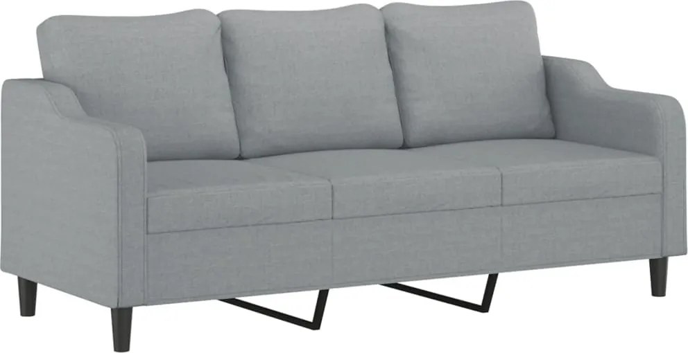 3dílná sedací souprava s poduškami světle šedá textil 3201770