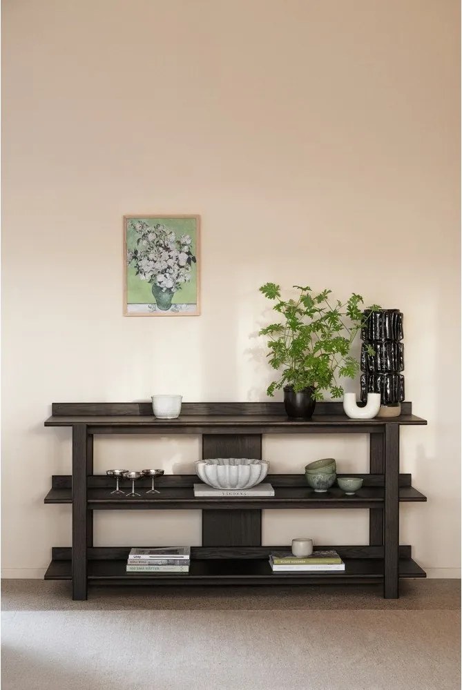 Konzolový stolek s deskou v dubovém dekoru v tmavě přírodní barvě 43x150 cm Kilian – Rowico