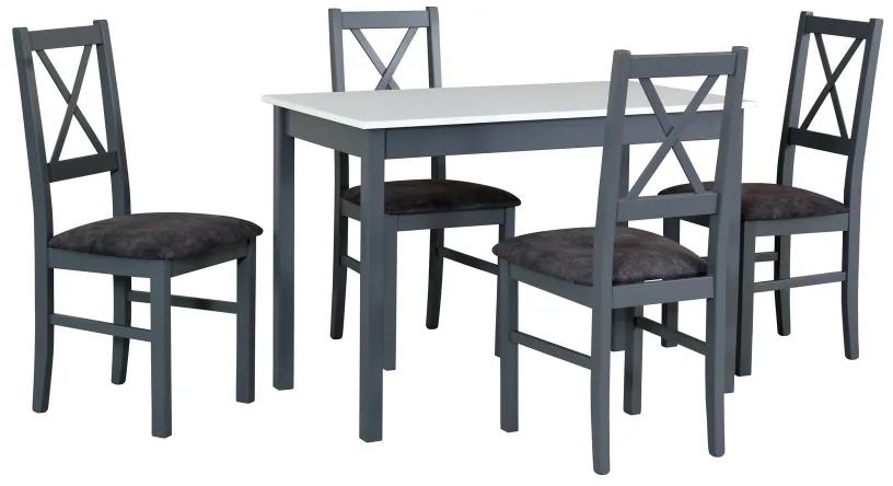 Jídelní stůl MAX 2 doprava zdarma deska stolu bílá, nohy stolu ořech