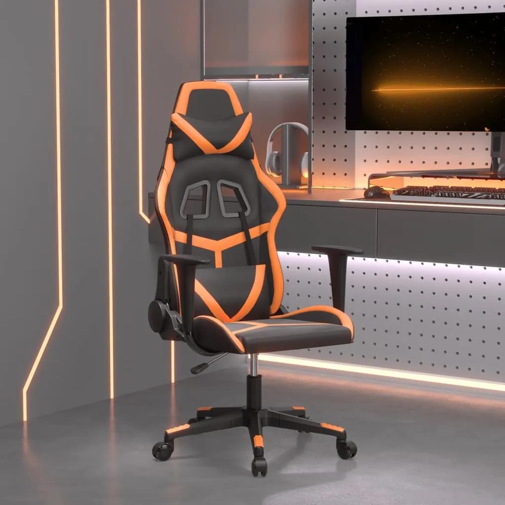 vidaXL Masážní herní židle umělá kůže [345430] Barva: Černobílý