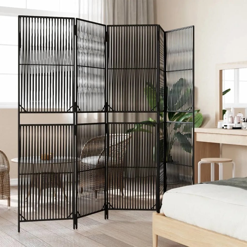 vidaXL Dělicí stěna 5 panelů polyratan [365399] Barva: Hnědá