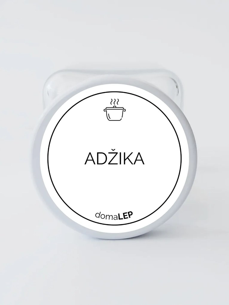 Samolepka na kořenky ADŽIKA bílá 5 cm základní písmo